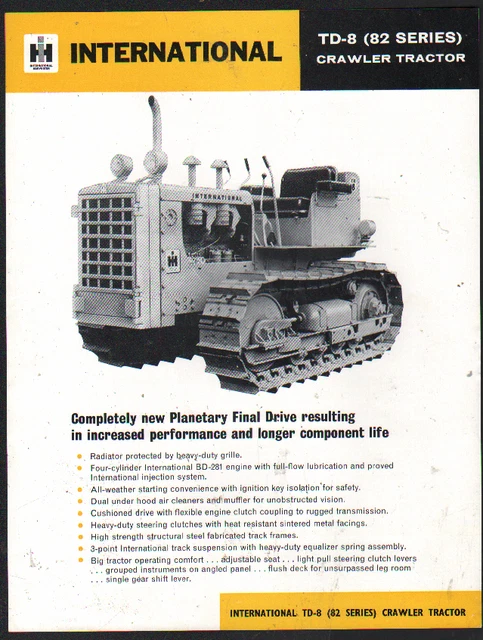 INTERNATIONAL &TD-8 (82 Series)" Crawler Tractor Brochure Leaflet £6.50 ...