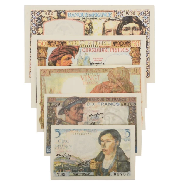 FRENCH WW2 FRANCS Reproduction Bank Notes- Re-enactment & Pocket Litter ...