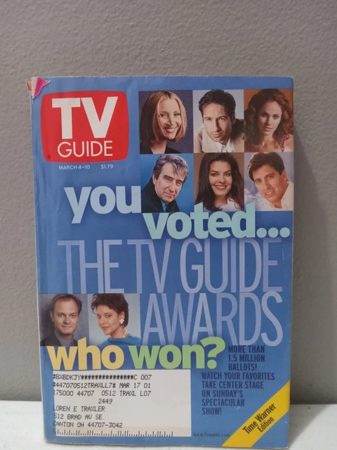 VINTAGE MARCH 2000 TV Guide The TV Guide Awards Issue 2449 $3.95 - PicClick