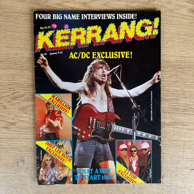 KERRANG MAGAZINE ISSUE 111 AC/DC Marillion Dave Lee Roth ZZ Top £6.99 ...
