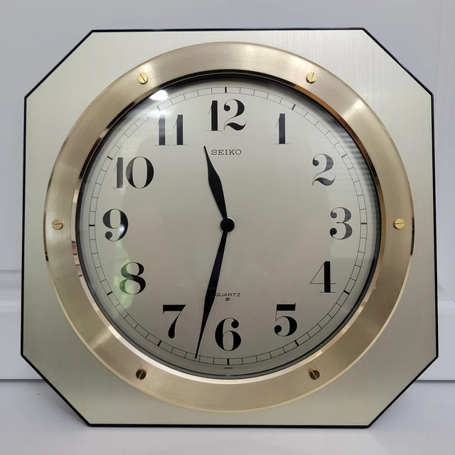 VINTAGE SEIKO WALL Clock Quartz Octagon Gold Tone $14.99 - PicClick