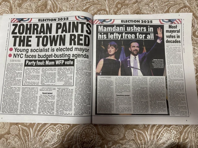 NEW YORK POST Zohran Mamdani Wins NYC Mayoral Election The Red Apple 11 ...