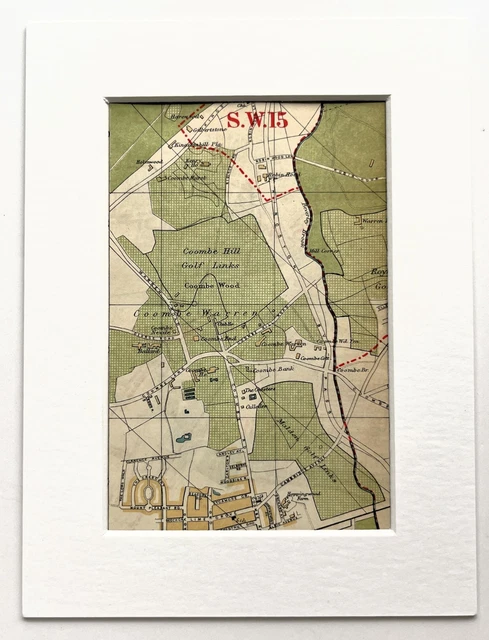 ANTIQUE 1930S LONDON Map - Mounted - COOMBE WARREN, WIMBLEDON 37 £10.79 ...