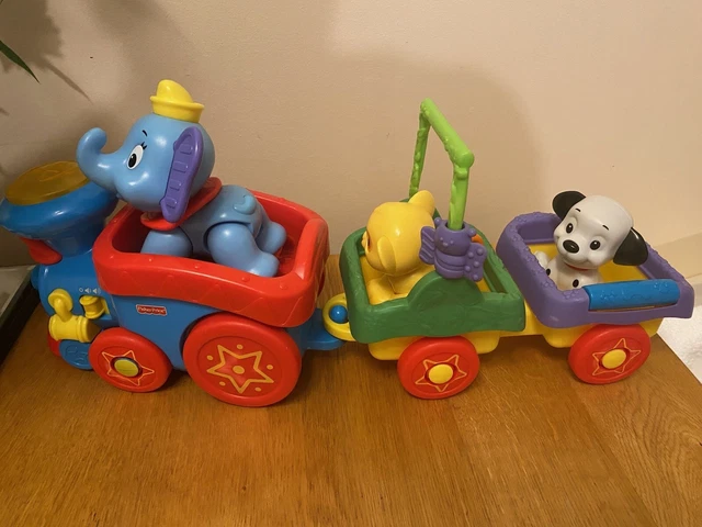 FISHER-PRICE AMAZING ANIMALS Disney Sing-along Choo Choo Train Dumbo ...