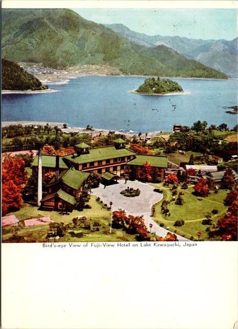 BIRD'S EYE VIEW Fuji-View Hotel Lake Kawaguchi Japan Postcard $7.97 ...
