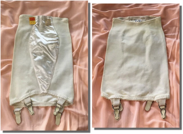 VINTAGE SHINY SATIN Panel NOS OB Girdle Curve Hugging Tight Control S £ ...