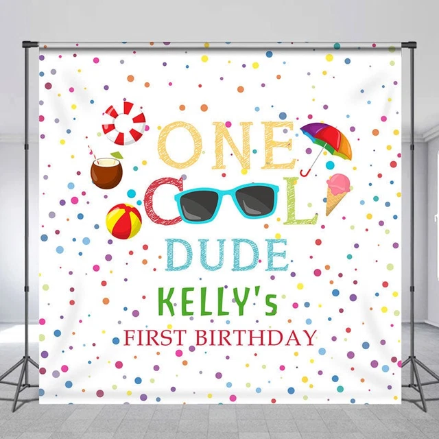 CUSTOM COLORFUL ONE Cool Dude 1st Birthday Backdrop $36.01 - PicClick AU