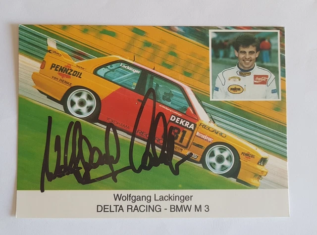 AUTOGRAMM KARTE WOLFGANG Lackinger Delta Racing BMW M3, DTM 1993, Start ...