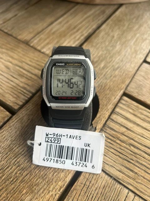 CASIO W96H-1AVES, ILLUMINATOR, Digital Chronograph Watch £10.50 ...
