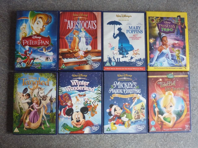 8 DISNEY CLASSICS DVD Bundle Peter Pan/Mary Poppins/Tangled/Princess ...