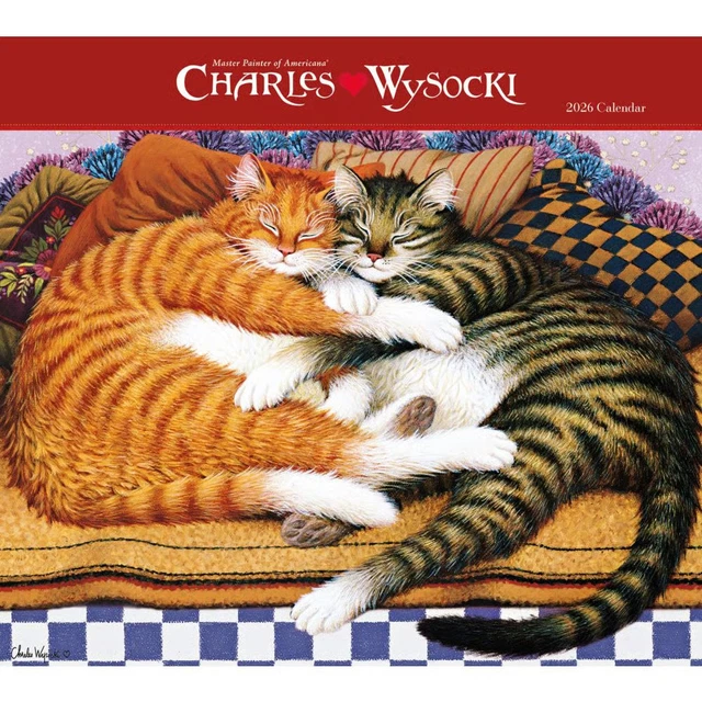 CAROUSEL CALENDARS, Wysocki Cat Tales Deluxe 2026 Wall Calendar, 12'' X ...