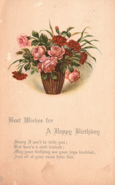 VINTAGE POSTCARD 1923 Best Wishes For Happy Birthday Greetings Card vintage-postcard-1923-best-wishes-for-happy-birthday-greetings-card