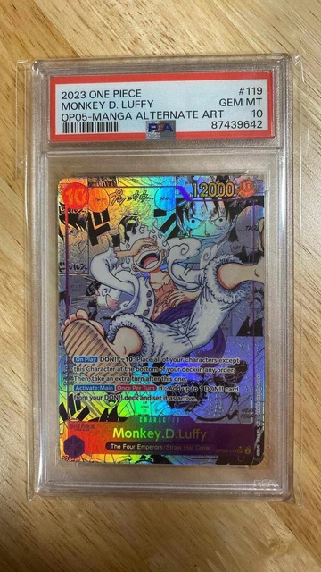 MONKEY D. LUFFY OP05-119 One Piece TCG OP-05 Manga Alt Art Gear 5 PSA ...