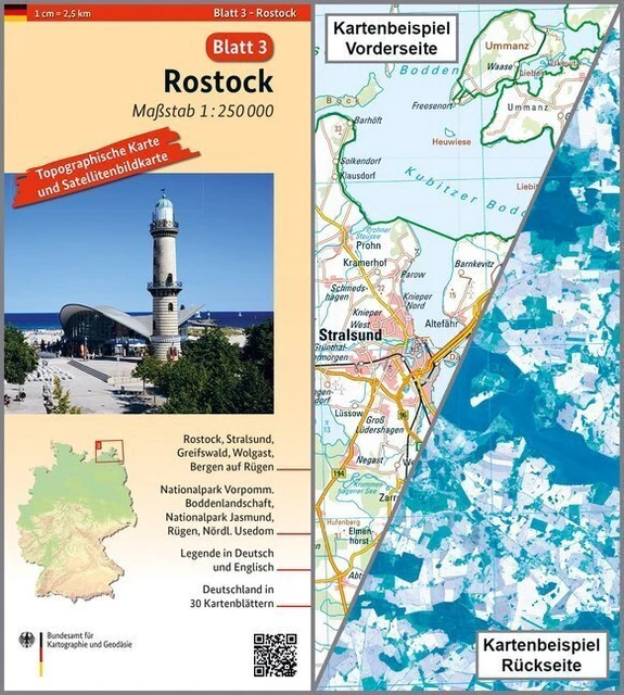 TOPOGRAPHISCHE KARTE UND Satellitenbildkarte Rostock | (Land-)Karte ...