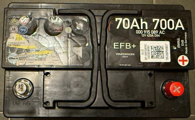 ORIGINAL VW STARTERBATTERIE Autobatterie Batterie 12V 70Ah 420/700A ...