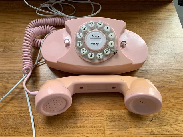 CROSLEY RETRO PINK Princess Push Button telephone mock rotary desk ...