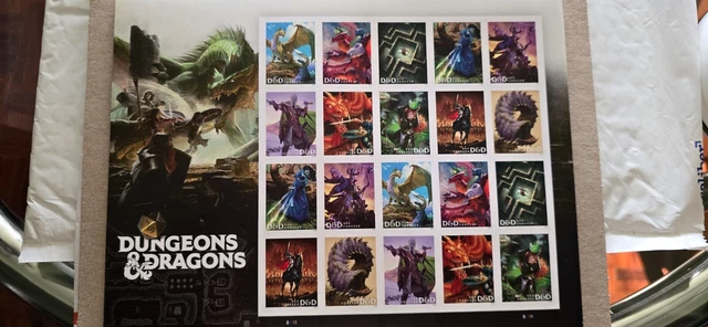 FRANCOBOLLI DUNGEONS & Dragons 50° ann. Stamps ~ USA - USPS - Foglio ...