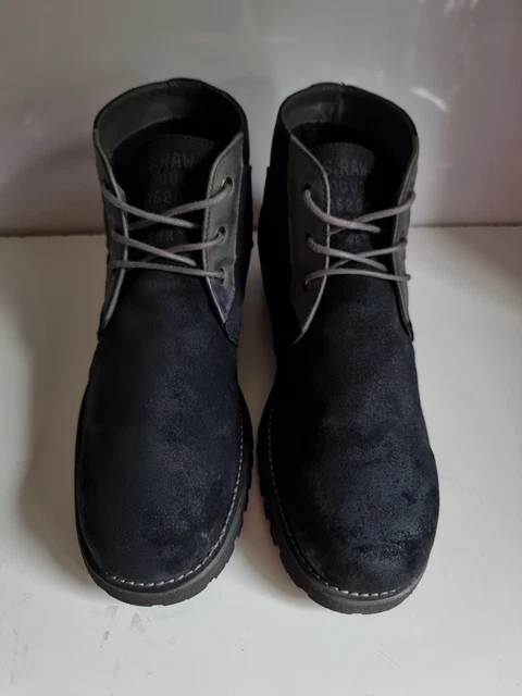 GSTAR RAW DESIGNER Uk 8 Eu 42 Mens Navy Suede Leather Chelsea Combat ...