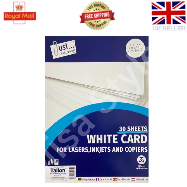 A4 WHITE CARD 30 X 150 Gsm Sheets Card Making Printer Craft Thick Paper ...