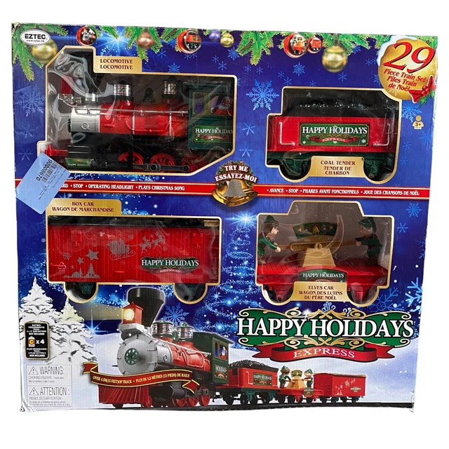 HAPPY HOLIDAYS EXPRESS Christmas Train Automated Locomotive PRISTINE ...