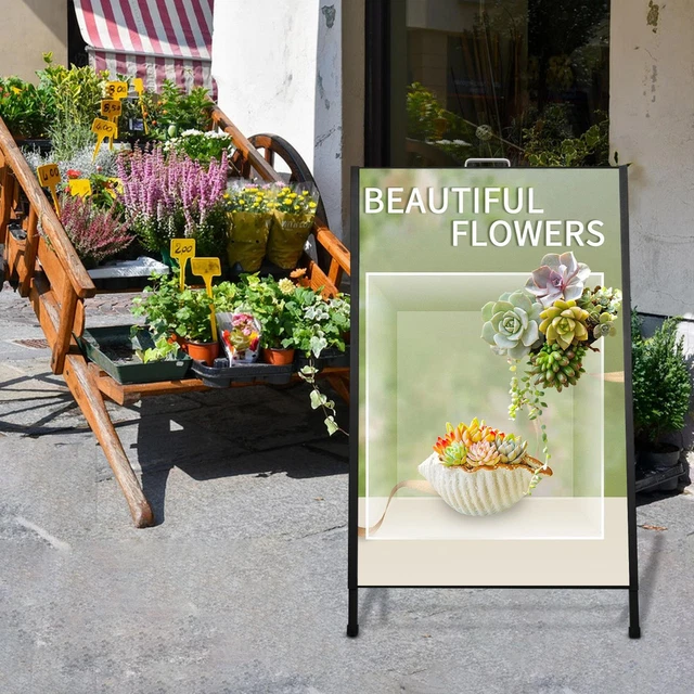 FLOOR SIGN STAND Display Poster Stand Store Sign Holder Easel Robust ...