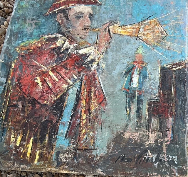 LEO VILLAFANA PUERTO Rico New York Oil Painting Canvas Trumpet Player ...