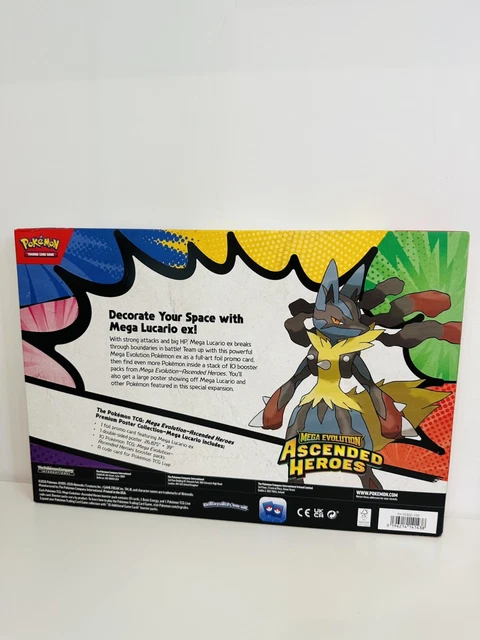 POKÉMON TCG ASCENDED Heroes Premium Poster Collection Mega Lucario 🌟 £ ...