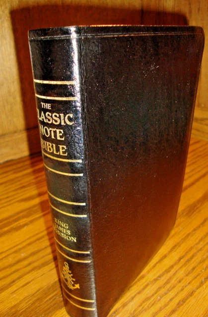 CLASSIC NOTE BIBLE KJV Old New Testaments King James Genuine Leather ...