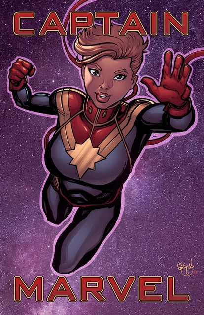 CAPTAIN MARVEL PIN-UP Chris McJunkin THE AVENGERS MARVEL 11x17 Print £ ...