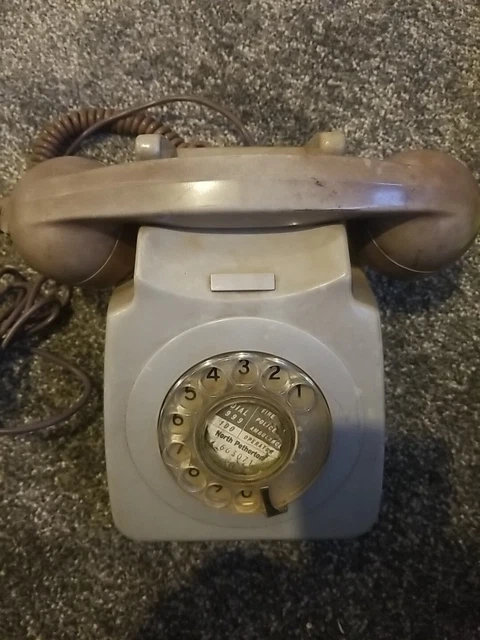 VINTAGE ROTARY DIAL Telephone Grey GPO BT 746F Untested £20.00 ...