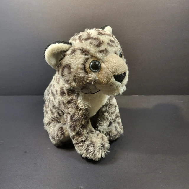 WILD REPUBLIC SNOW Leopard Plush Grey Black Spots Cub Stuffed Animal ...