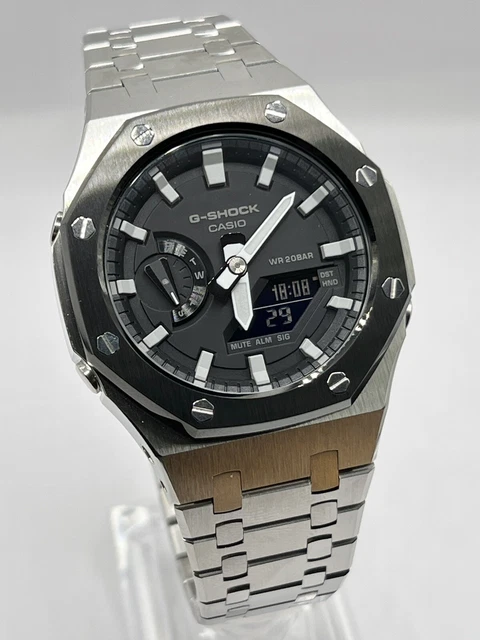 CASIO G-SHOCK GA-2100-1AER - Casioak Mod - Silver Metal Royal Oak ...