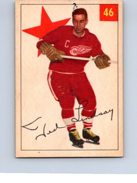 VINTAGE HOCKEY CARD Parkhurst 1954 Ted Lindsay Hof Detroit Red Wing ...