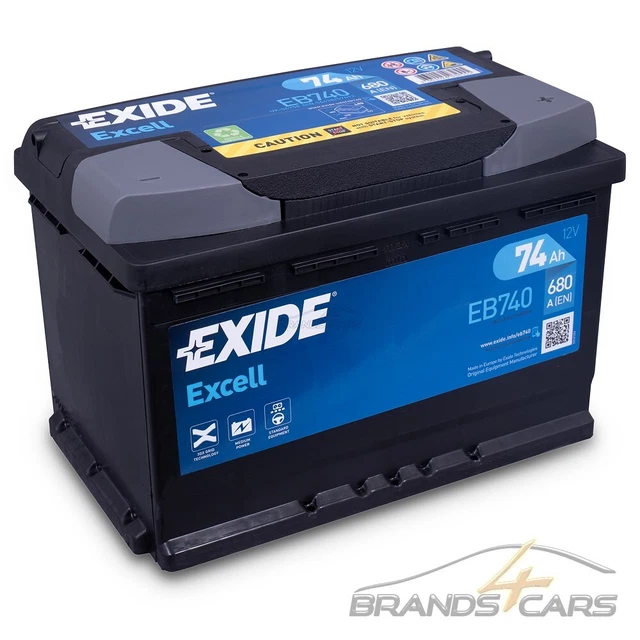 EXIDE AUTOBATTERIE 12V 74Ah STARTERBATTERIE 680A EB740 EXCELL EUR 98,59 ...
