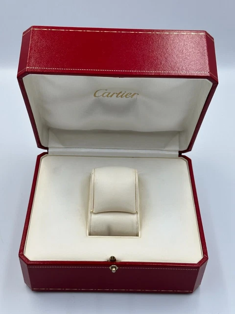 VINTAGE ORIGINE CARTIER Boite à montre rouge bois cuir CO 1018 ...
