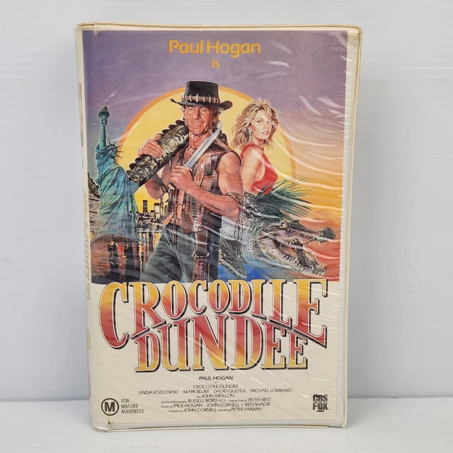 CROCODILE DUNDEE VHS Movie Clamshell Case CBS Fox Video Ex-Rental Paul ...