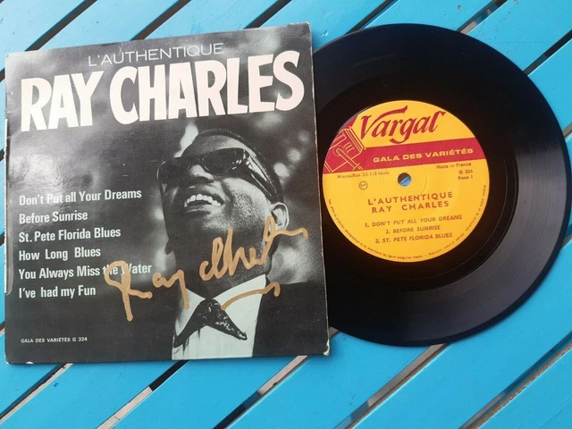 RAY CHARLES AUTOGRAPH vinyle 33t format 7' L'authentique signed live ...