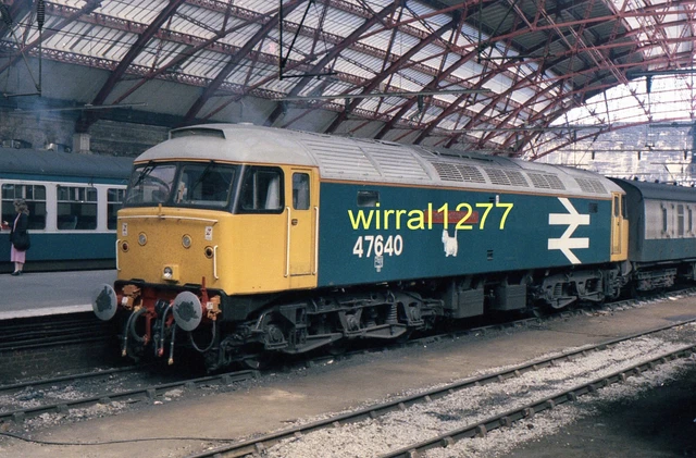 ORIGINAL RAILWAY PHOTOGRAPHIC negative Class 47 47640 at Liverpool Lime ...