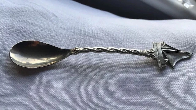 VINTAGE SILVER PLATE Tourist Spoon - Zilverstad Wimeta Sailing Boat ...