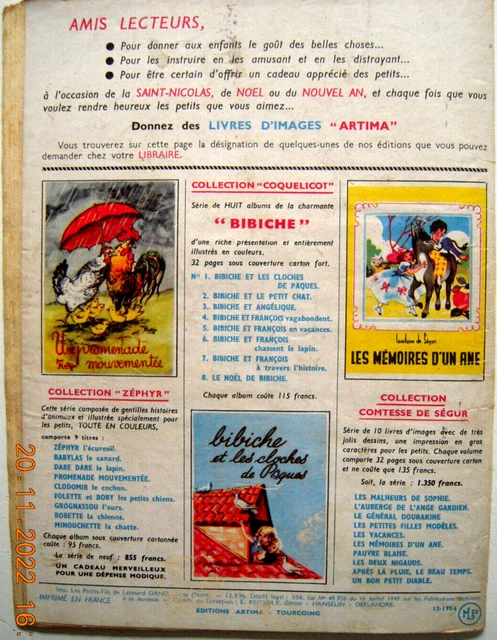 AUDAX 26 Dec. 1954 Bill Tornade ARTIMA Tarou,Dynamic, Ardan,Météor ...