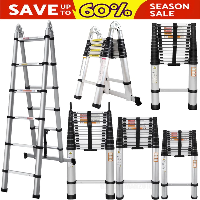 TELESCOPIC LADDER EXTENDABLE Step Ladder Folding Multi Purpose ...