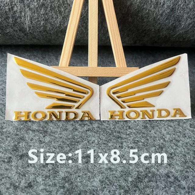 MOTORCYCLE 3D GOLD Honda Wing Sticker Fuel Tank Fairing Badge Emblem ...