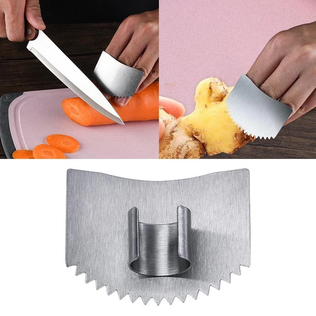 STAINLESS STEEL VEGETABLE Cutting Finger Guard Kitchen Cutting Safe ...