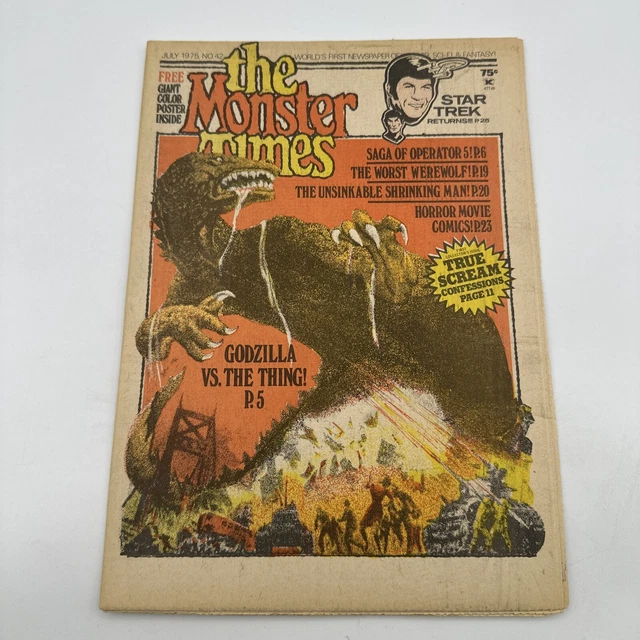 THE MONSTER TIMES Magazine Newspaper Vol. #1 Issue #42 JULY 1975 ...