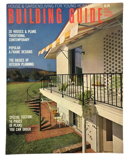 VINTAGE MAGAZINE 1962-1963 Building Guide Mid Century Homes House ...