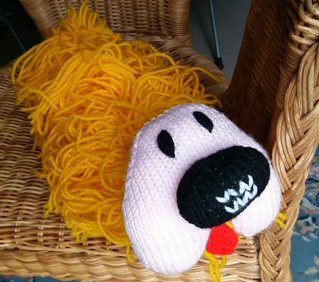 HANDMADE THE MAGIC Roundabout Dougal Soft Toy Cute Retro Knit Dog ...