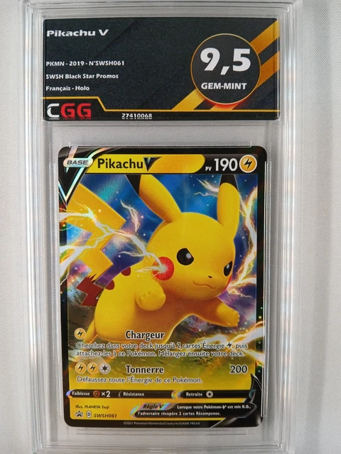 CARTE POKÉMON FR Pikachu V (SWSH 061) SWSH Black Star Promos CGG 9,5 ...