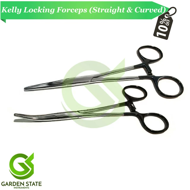 MEDICAL HEMOSTATIC KELLY Forceps Straight Curved Surgical Artery Suture ...