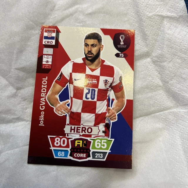 COUPE DU MONDE de la FIFA QATAR 2022 Joško Gvardiol carte HERO #75 ...