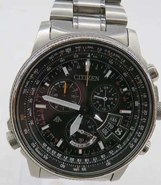 CITIZEN PROMASTER SKY Eco Drive BY0080-57E Solar Quartz Black Dial ...